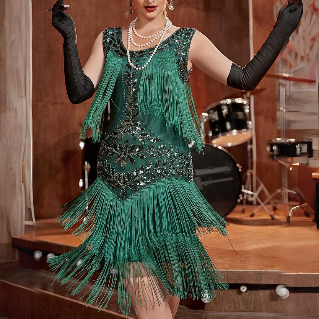 Flapper Kleid mit Fransen und Pailletten für Damen kaufen – Crystalli