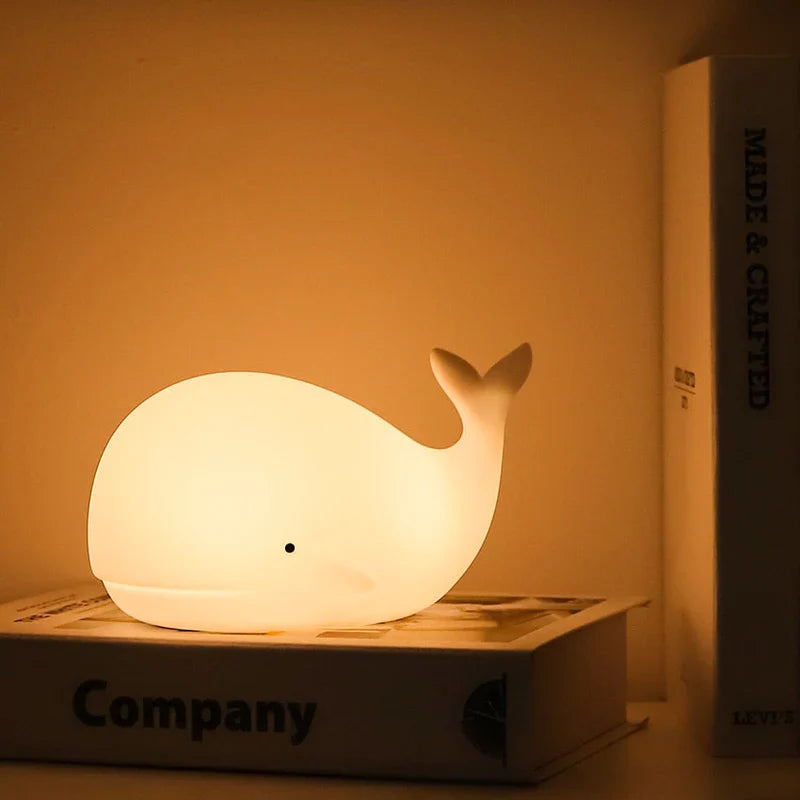 Kinder-Nachtlampe | Wal Mehrfarbig LED Langlebig USB Gemütlich – Crystalli